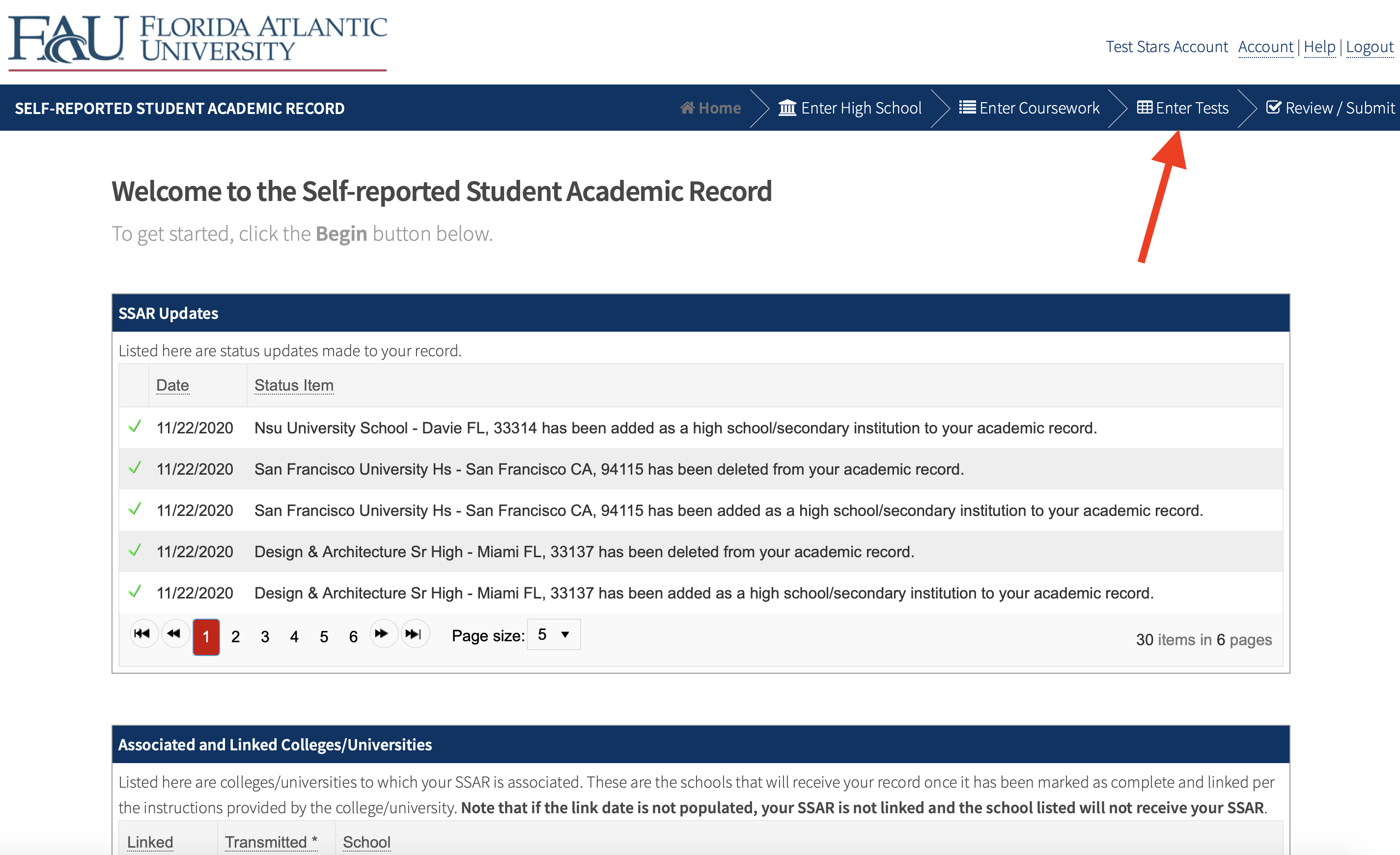 How Do I Self report My Exams Test Scores On The SSAR Support Center